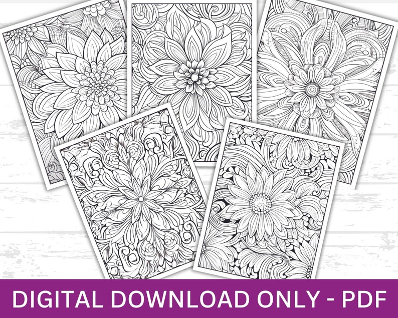 30 Relaxing Mandala Patterns Coloring Pages, Flowers, for Children ...