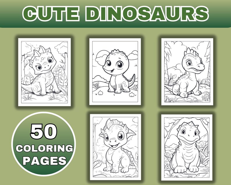 50 Easy Dinosaur Coloring Pages for Kids Toddlers Preschoolers Toddlers ...