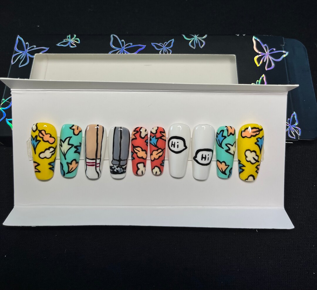 Hand Painted Heartstopper Press on Nails - Etsy