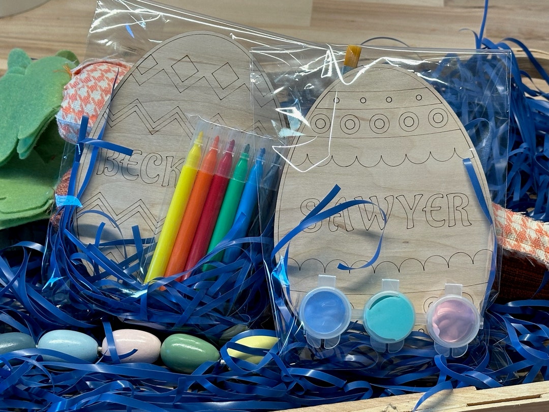 Personalized Wooden Egg Coloring Kit - Etsy
