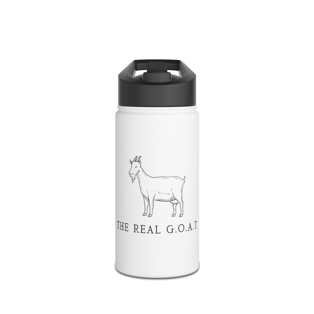 The Real GOAT, Funny, Joke Stainless Steel Water Bottle, Standard Lid ...