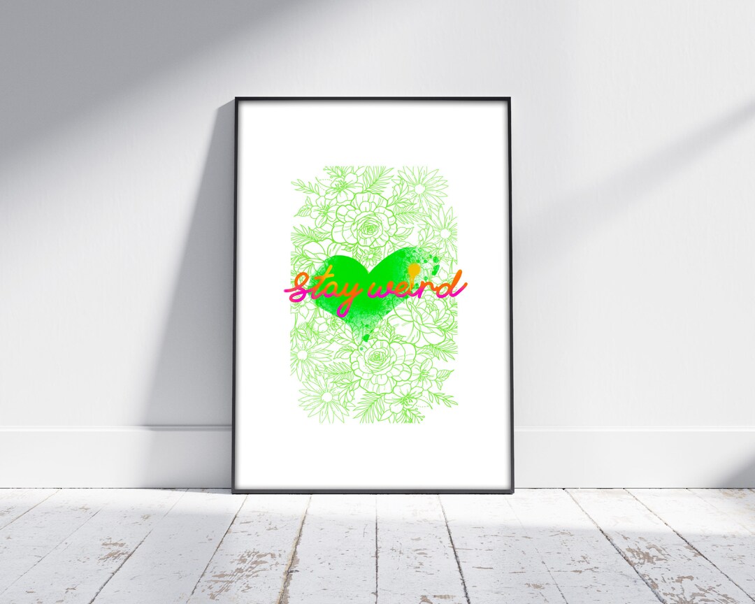 STAY WEIRD Funkytown Series Positive Words Illustration Digital Drawing ...