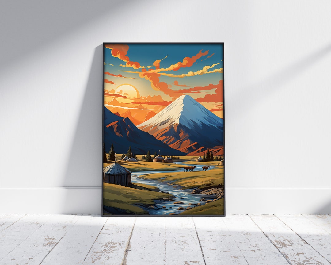 MONGOL STEPS Digital Wall Art Print Digital Artwork Colorful Wall Art ...