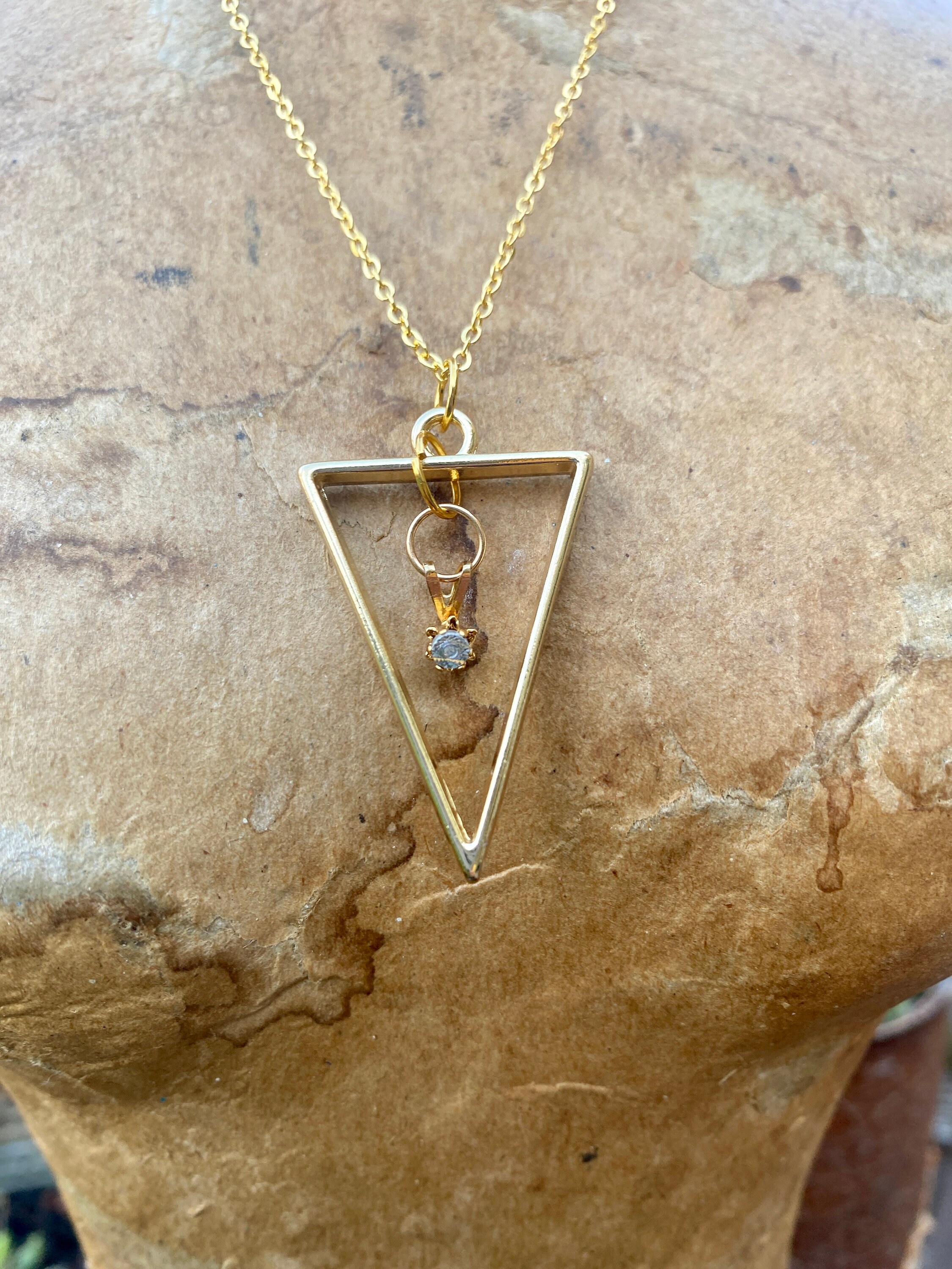 Diamond Triangle Pendant - Etsy