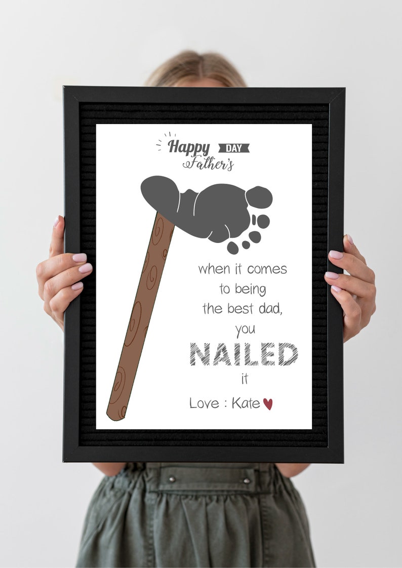 Fathers Day, Hammer Footprint Craft Father's Day Handprint Craft ...