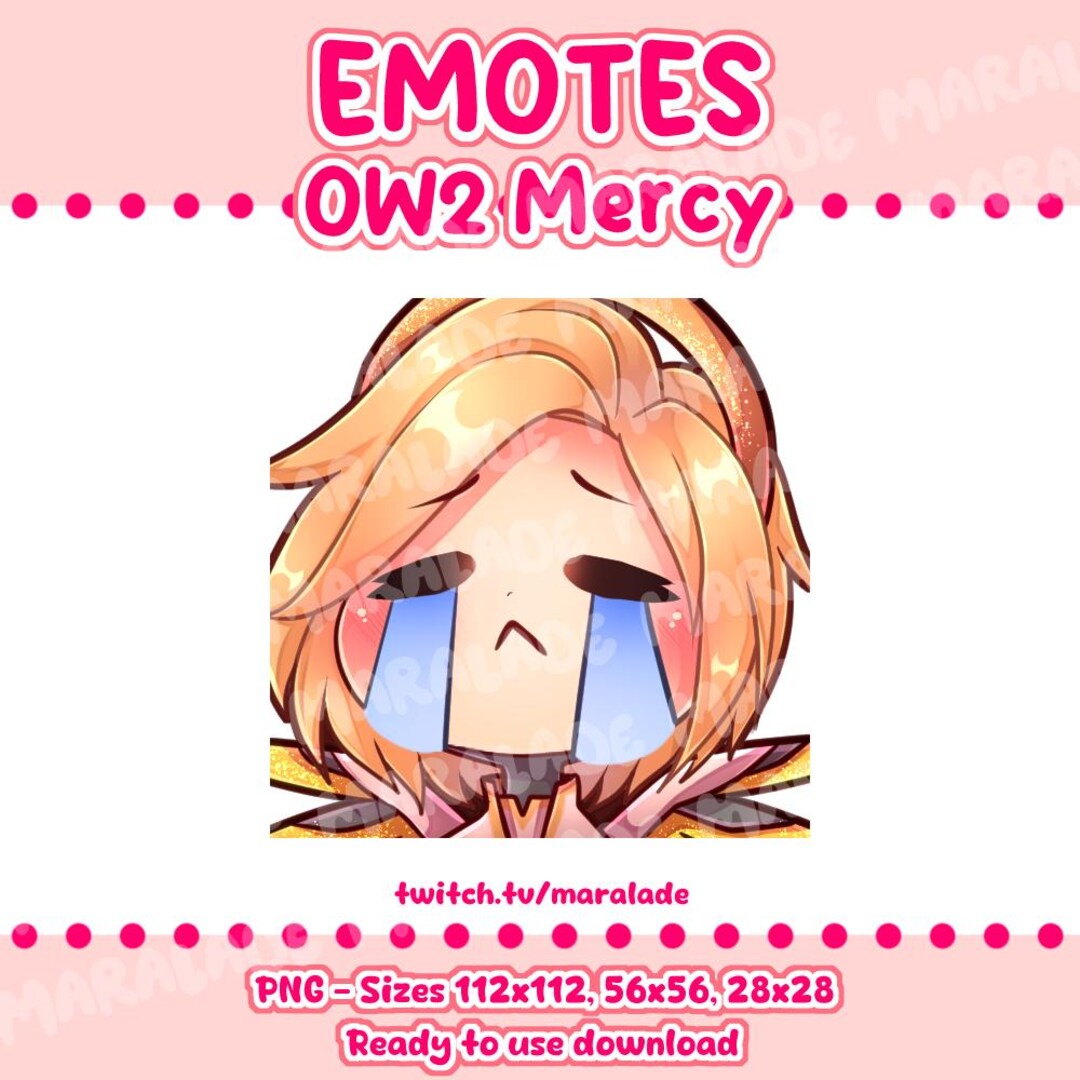 CRY Mercy Overwatch Chibi Emote - PNG Stickers for Streaming and ...