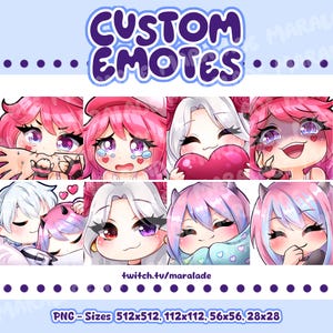 Custom Chibi Emotes - PNG Stickers for Streaming and Discord - Etsy
