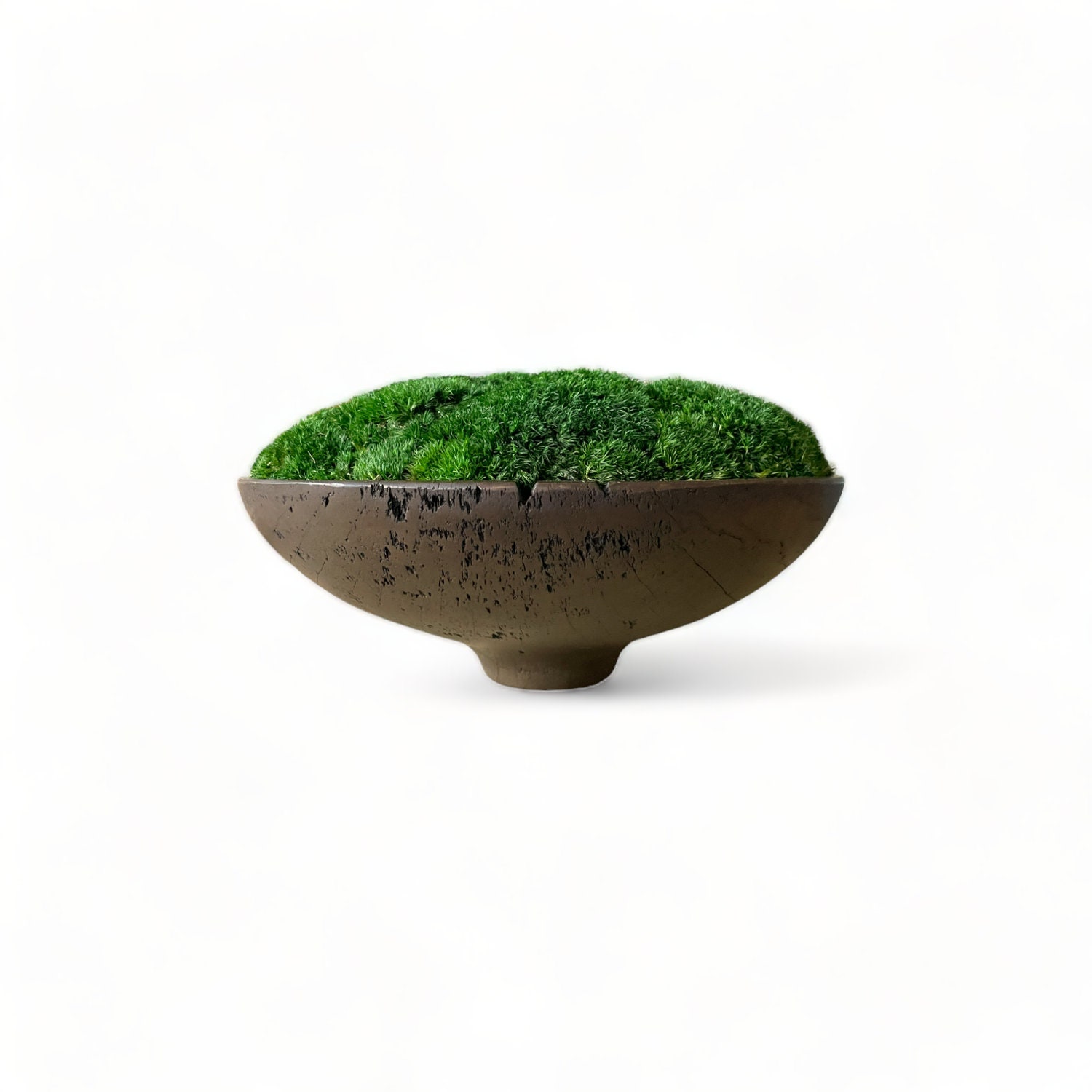 Wood Moss Bowl 14 Modern Newport Bowl Moss Dough Bowl Centerpiece Moss ...