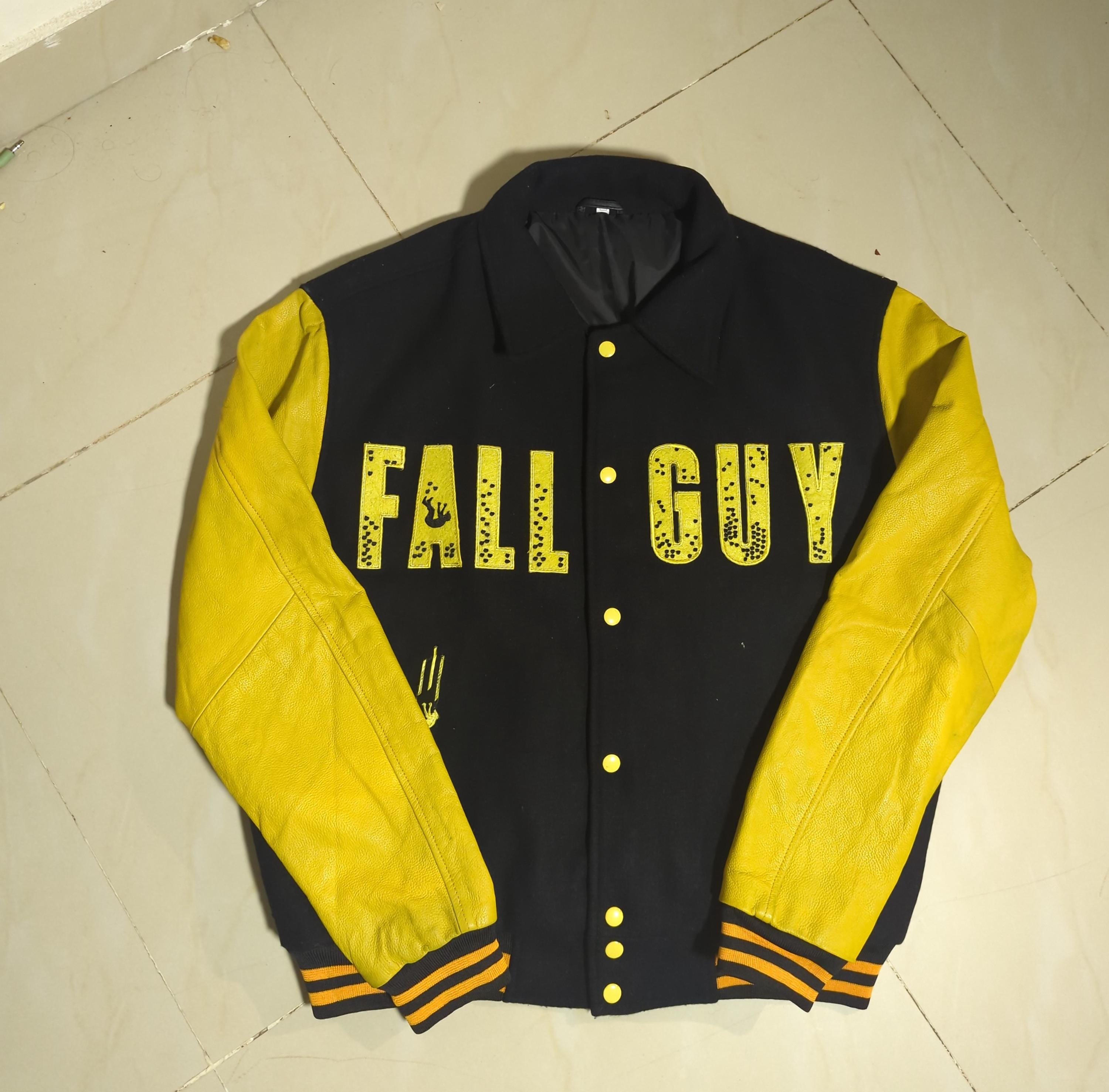 Ryan Gosling Fall Guy Jacket, Leather Wool Yellow Jacket, Men's ...