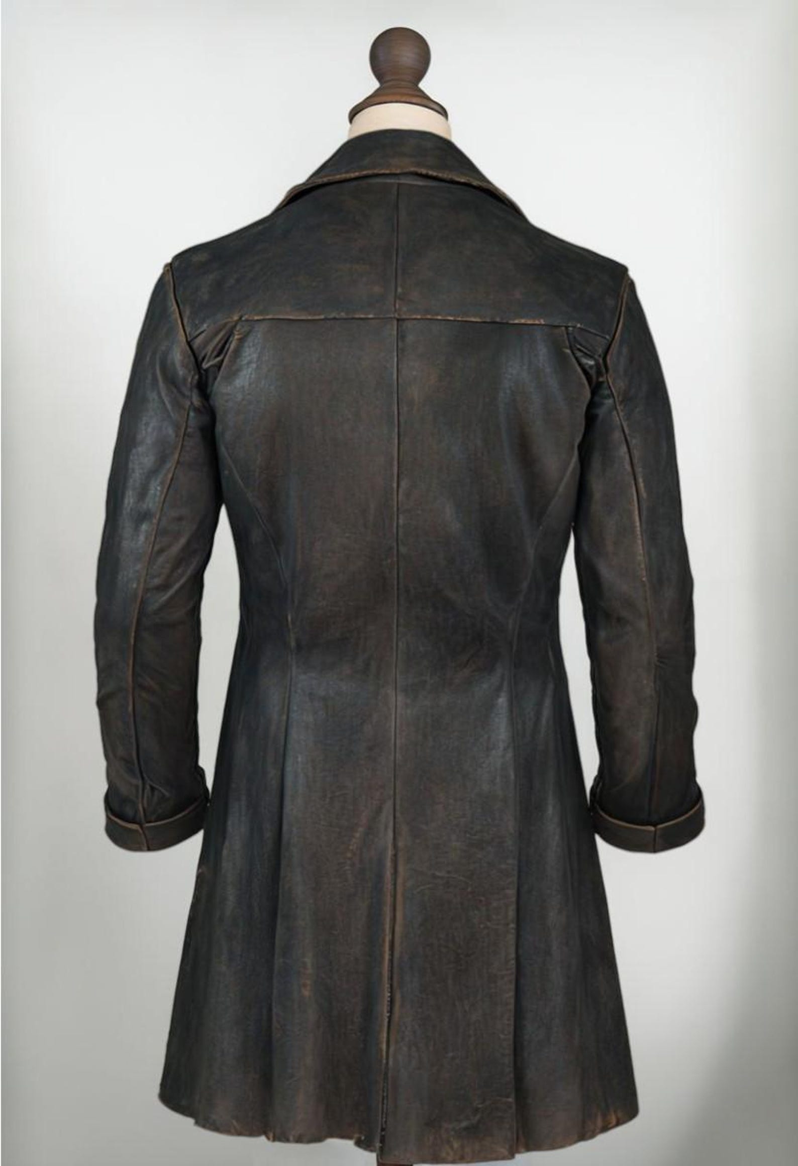 Bloodborne Hunter Cosplay Leather Coat, Distressed Long Trench Coat ...