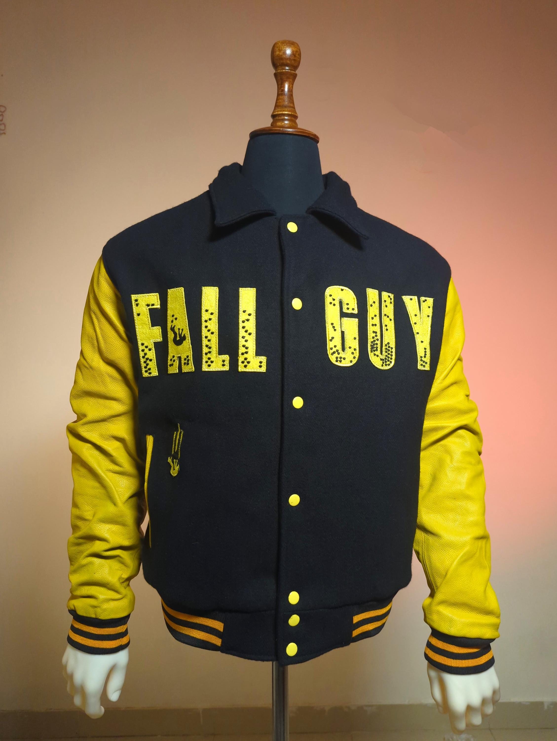 Ryan Gosling Fall Guy Jacket, Leather Wool Yellow Jacket, Men's ...