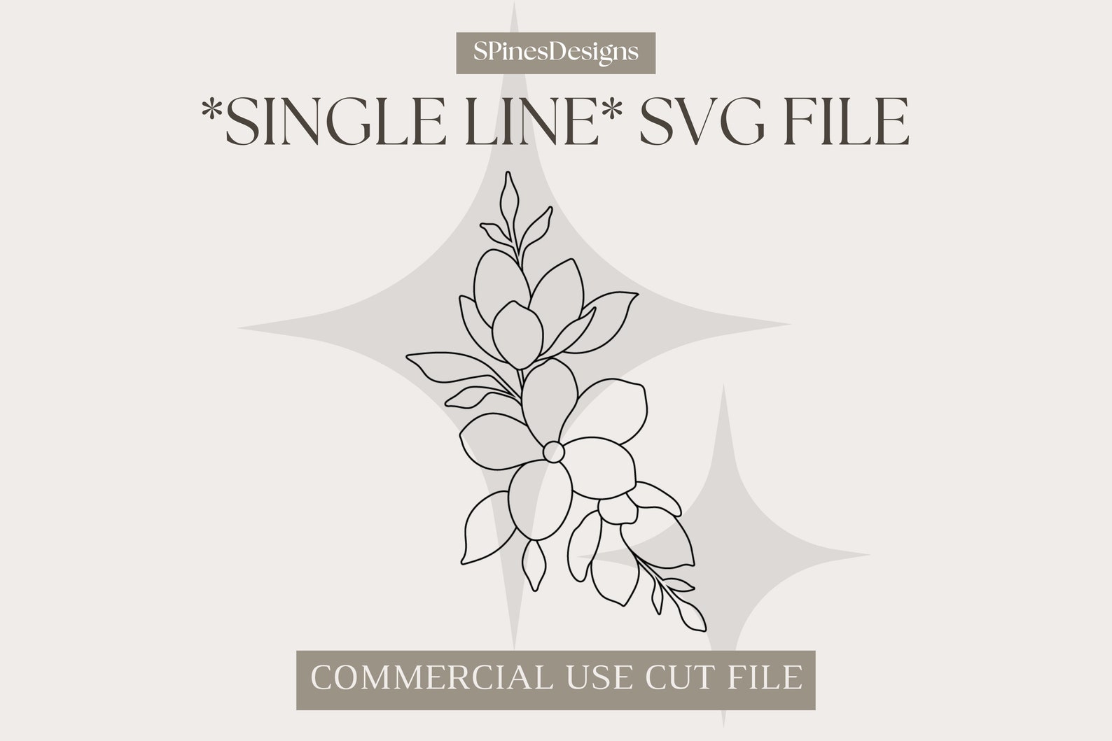 Floral *single Cut Line* SVG FILE - Commercial Use - Sign Svg - Etsy