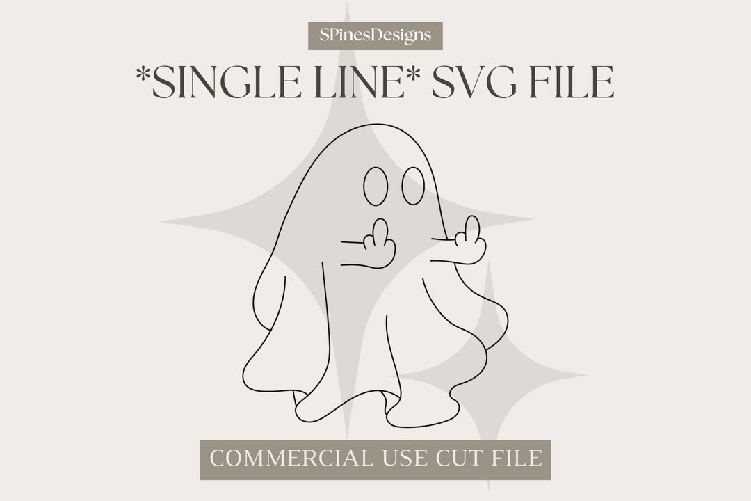 Unhappy Ghost *single Cut Line* SVG FILE - Commercial Use - Sign Svg - Etsy