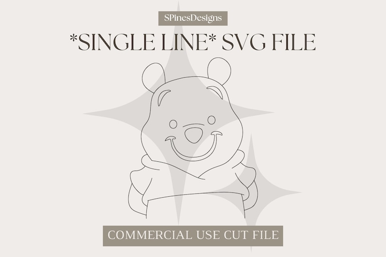 Winnie the Pooh single Cut Line SVG FILE Commercial Use Sign Svg - Etsy