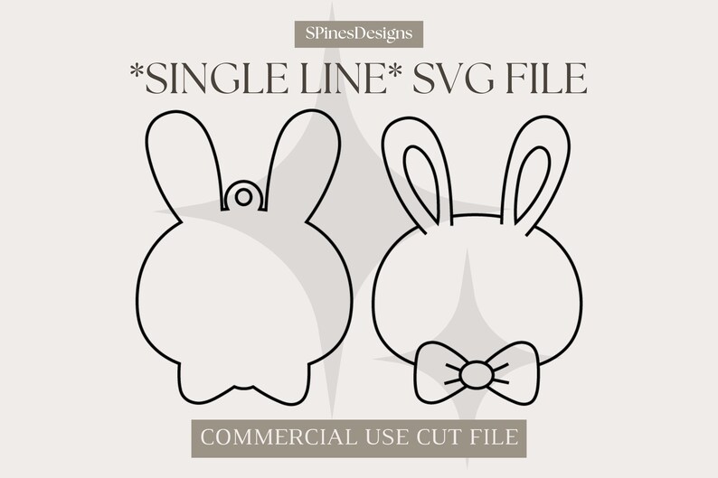 Bunny Easter Tag single Cut Line SVG FILE Commercial Use Sign Svg - Etsy