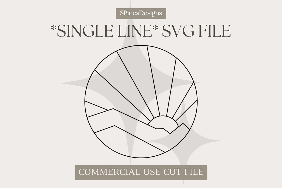 Geo Sunset/sunrise *single Cut Line* SVG FILE - Commercial Use - Sign ...