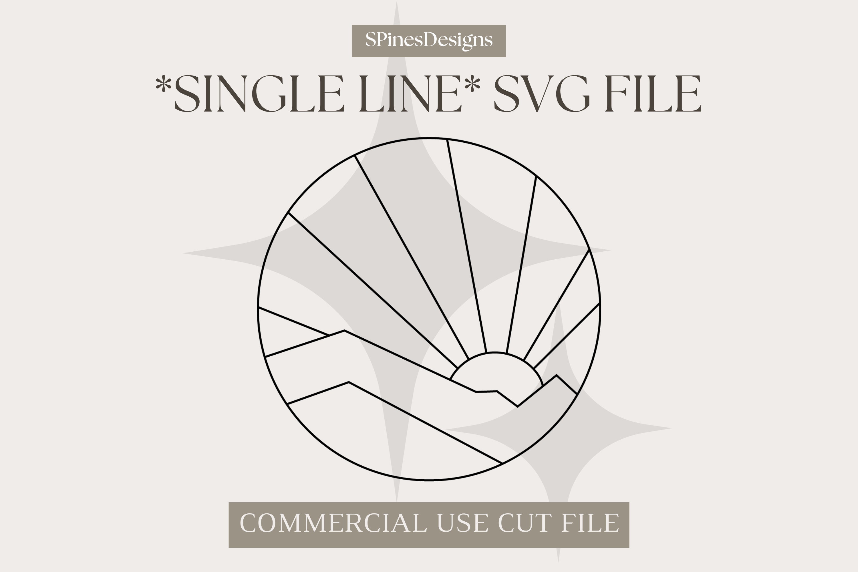 Geo Sunset/sunrise single Cut Line SVG FILE Commercial Use Sign Svg - Etsy