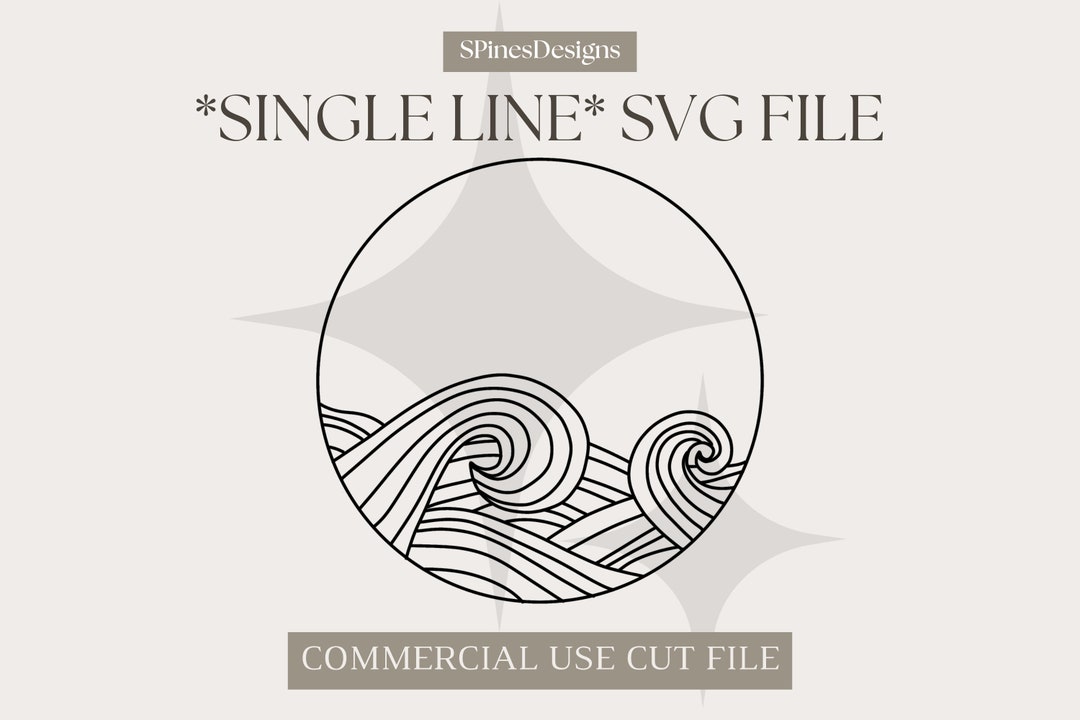 Ocean Waves Nursery single Cut Line SVG FILE Commercial Use Sign Svg ...