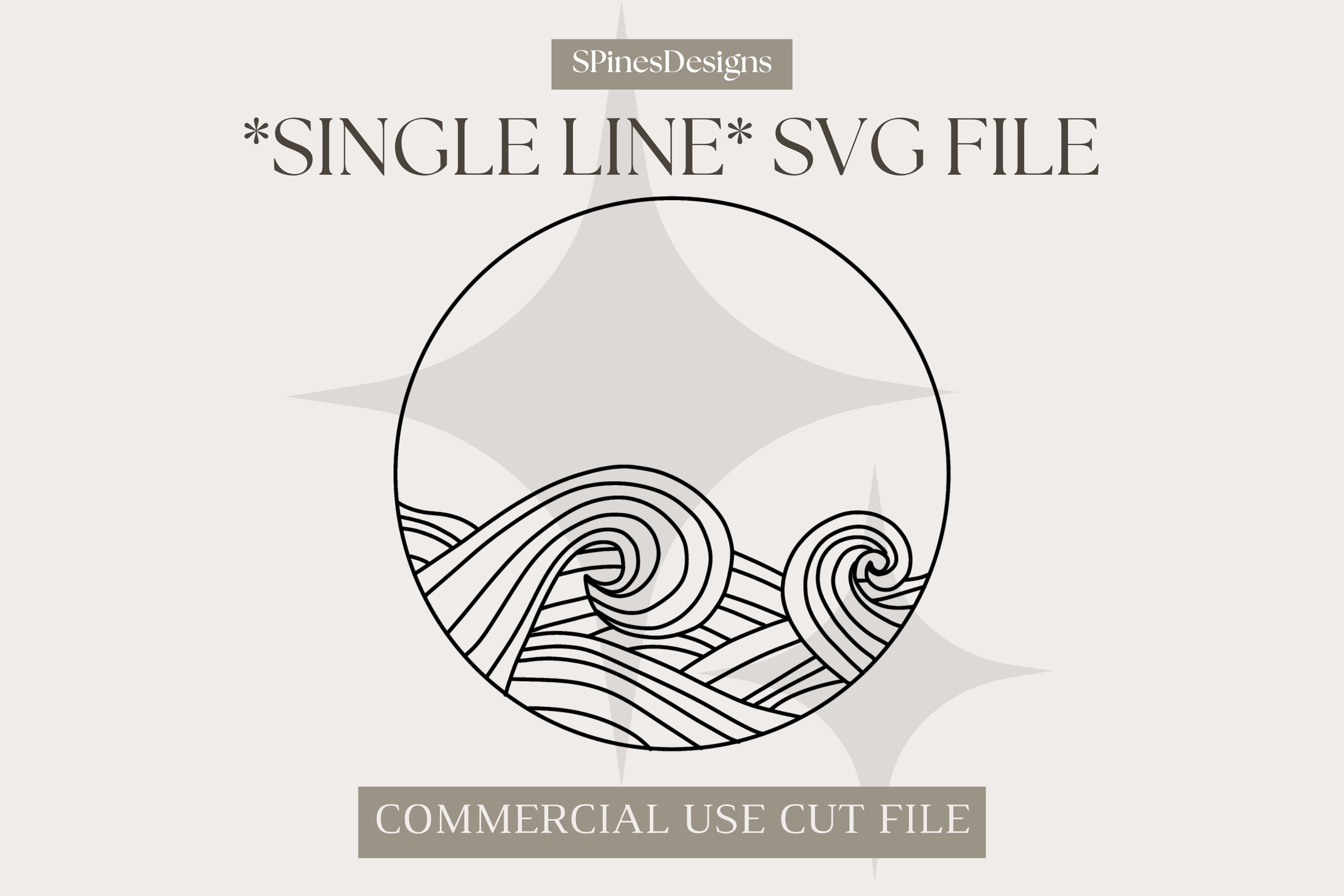 Ocean Waves Nursery single Cut Line SVG FILE Commercial Use Sign Svg ...