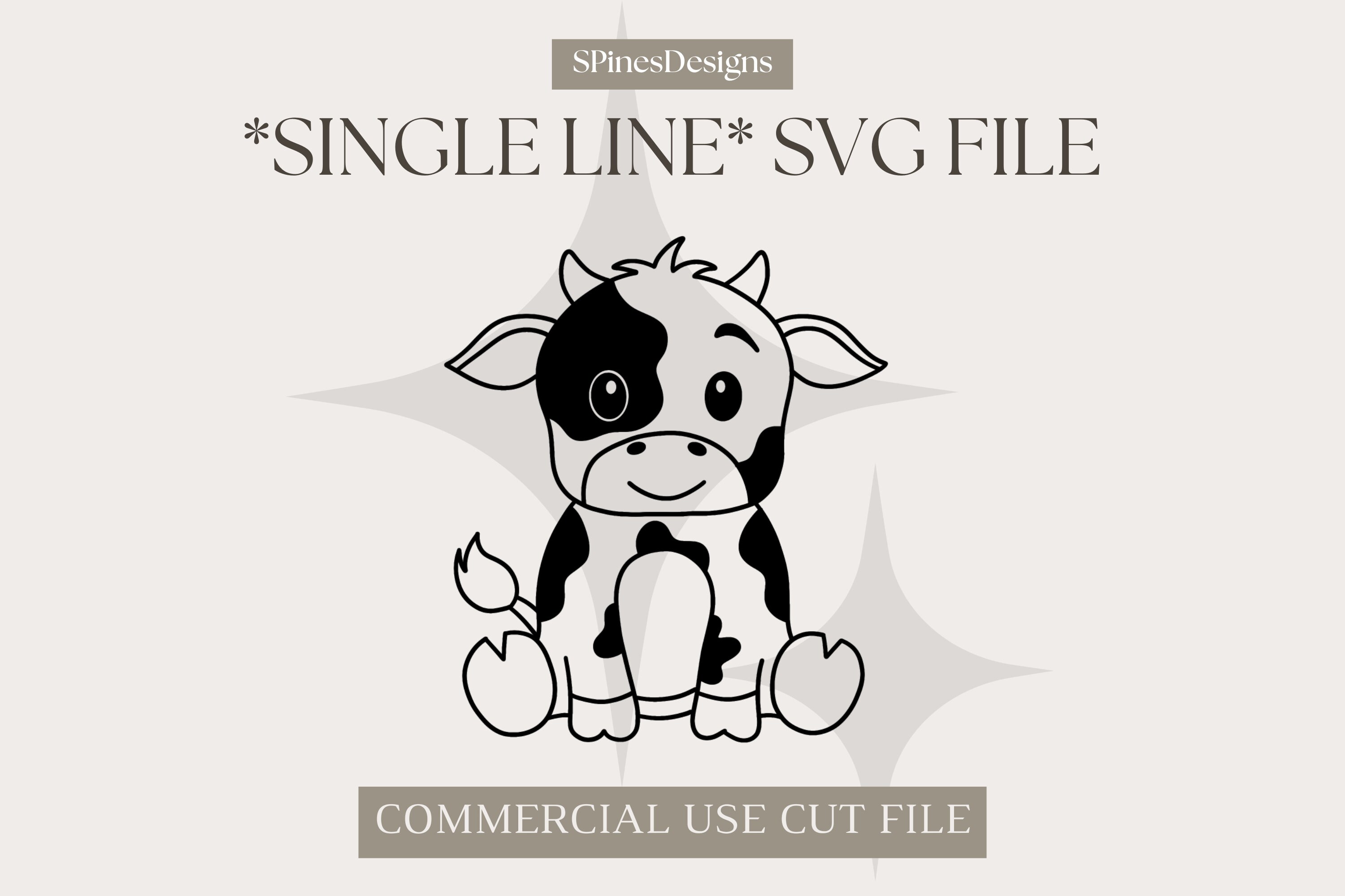 Cow single Cut Line SVG FILE Commercial Use Nursery Svg Sign Svg - Etsy