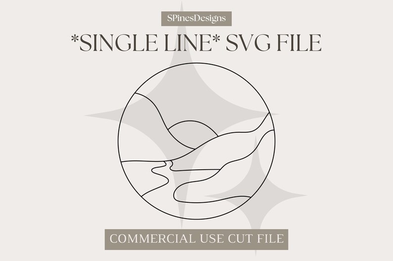 Sunset/sunrise Round *single Cut Line* SVG FILE - Commercial Use - Sign ...