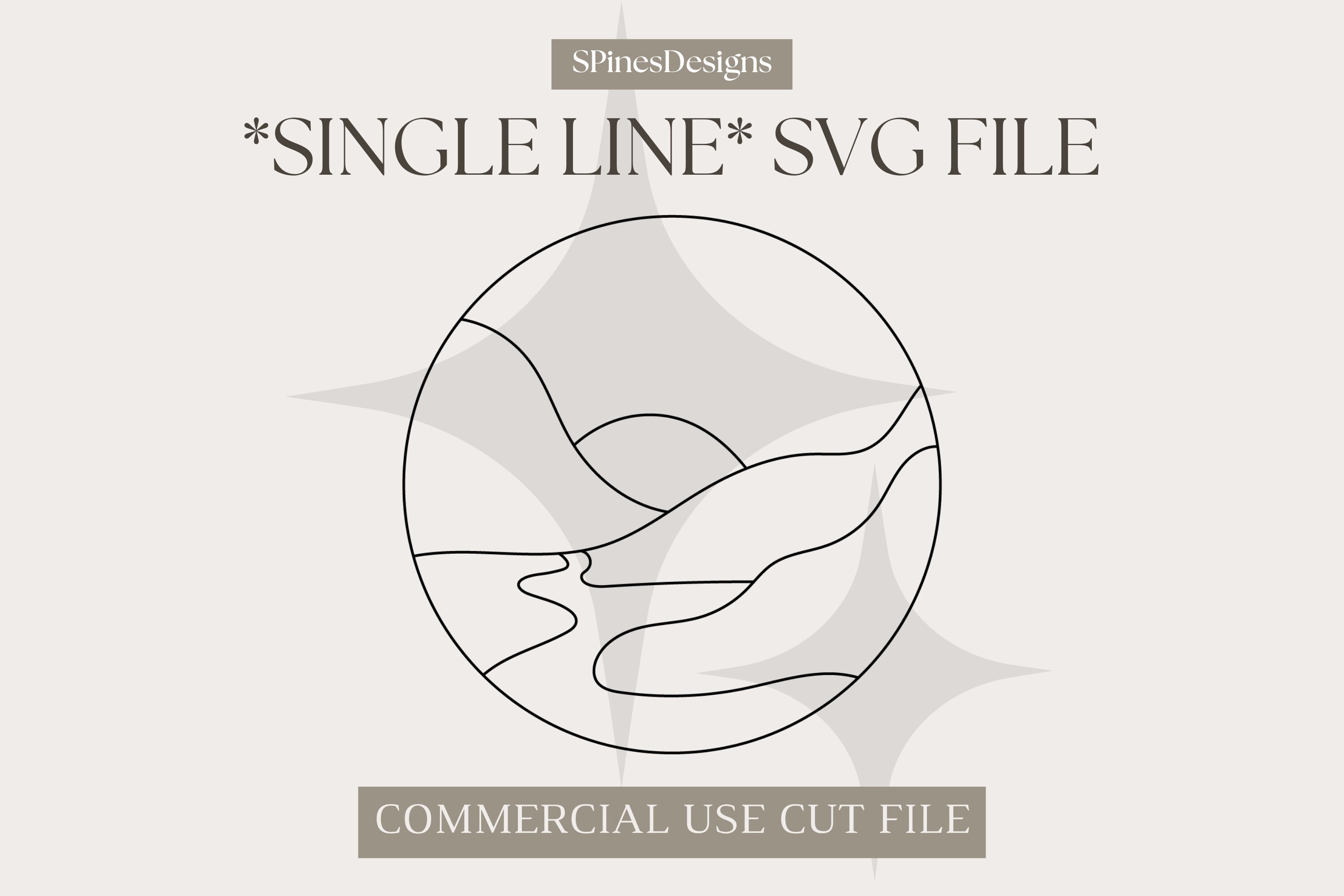 Sunset/sunrise Round single Cut Line SVG FILE Commercial Use Sign Svg ...