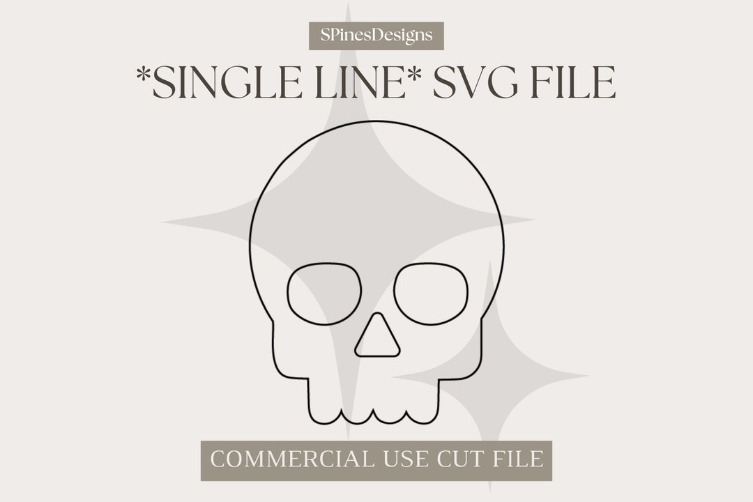 Skull single Cut Line SVG FILE Commercial Use Sign Svg - Etsy