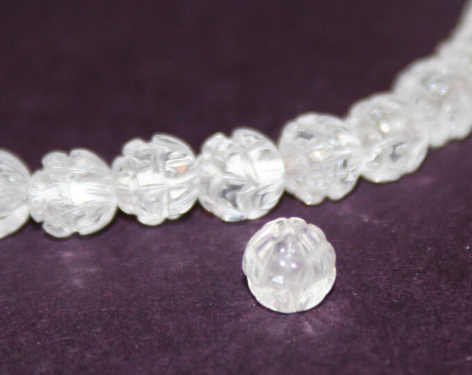 10 Carved Lotus Flower Rock Crystal Flowers - Etsy
