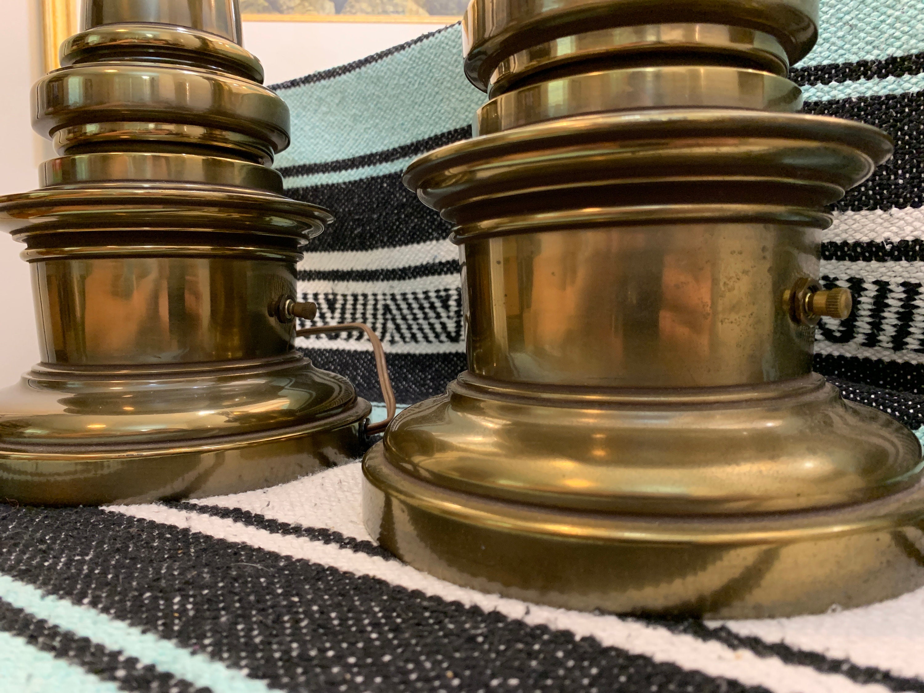 Vintage Stiffel PAIR Brass Classic 3-way Base-switch Table Stand Out ...