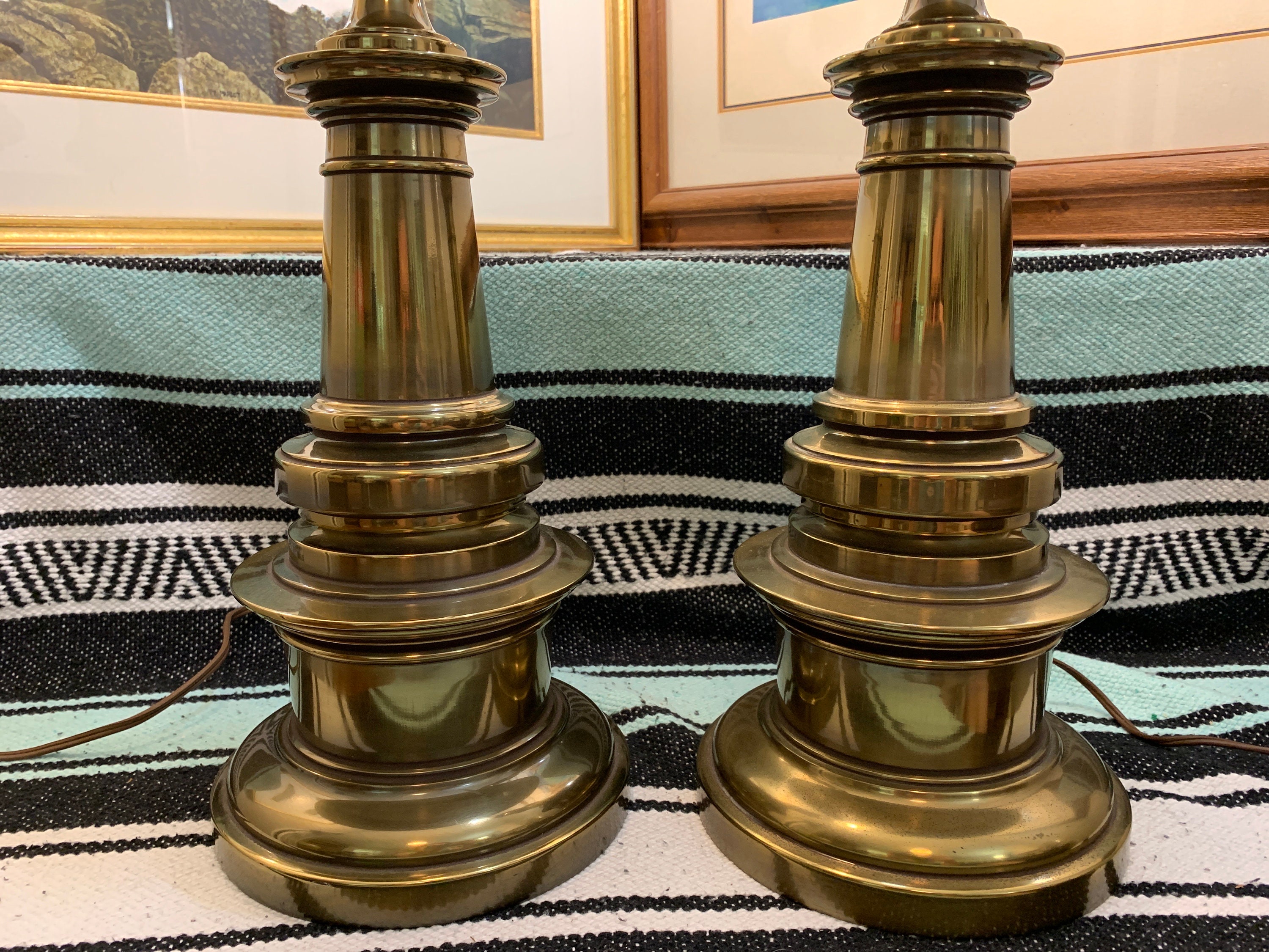 Vintage Stiffel PAIR Brass Classic 3-way Base-switch Table Stand Out ...