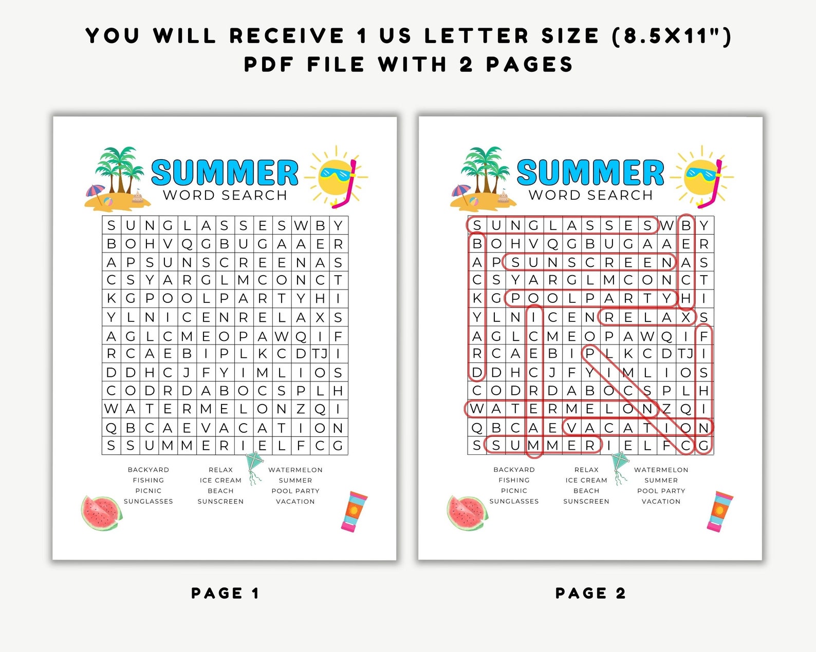 Summer Printable Word Search | Printable Preschool Classroom Activity ...