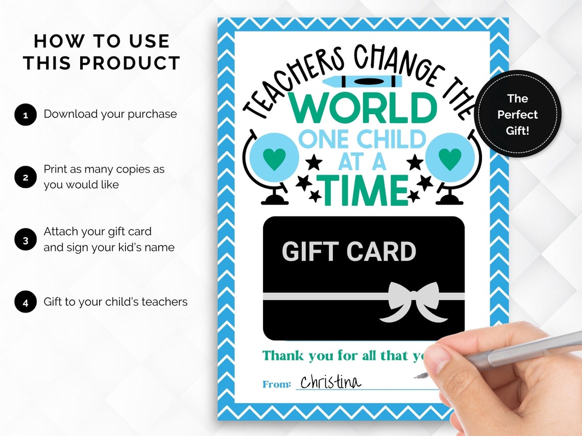 Teacher Appreciation Gift Card Holder Bundle, Printable Teacher Thank ...