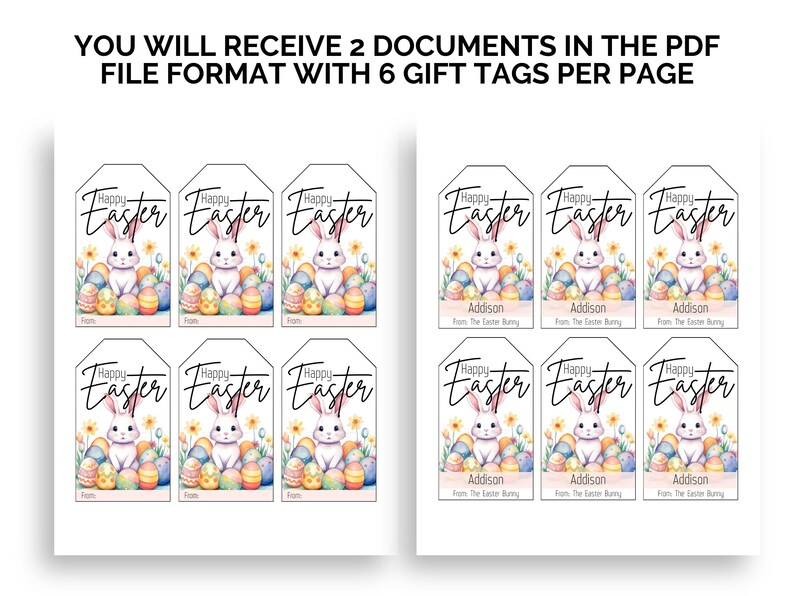 Printable Easter Basket Name Tag - Etsy
