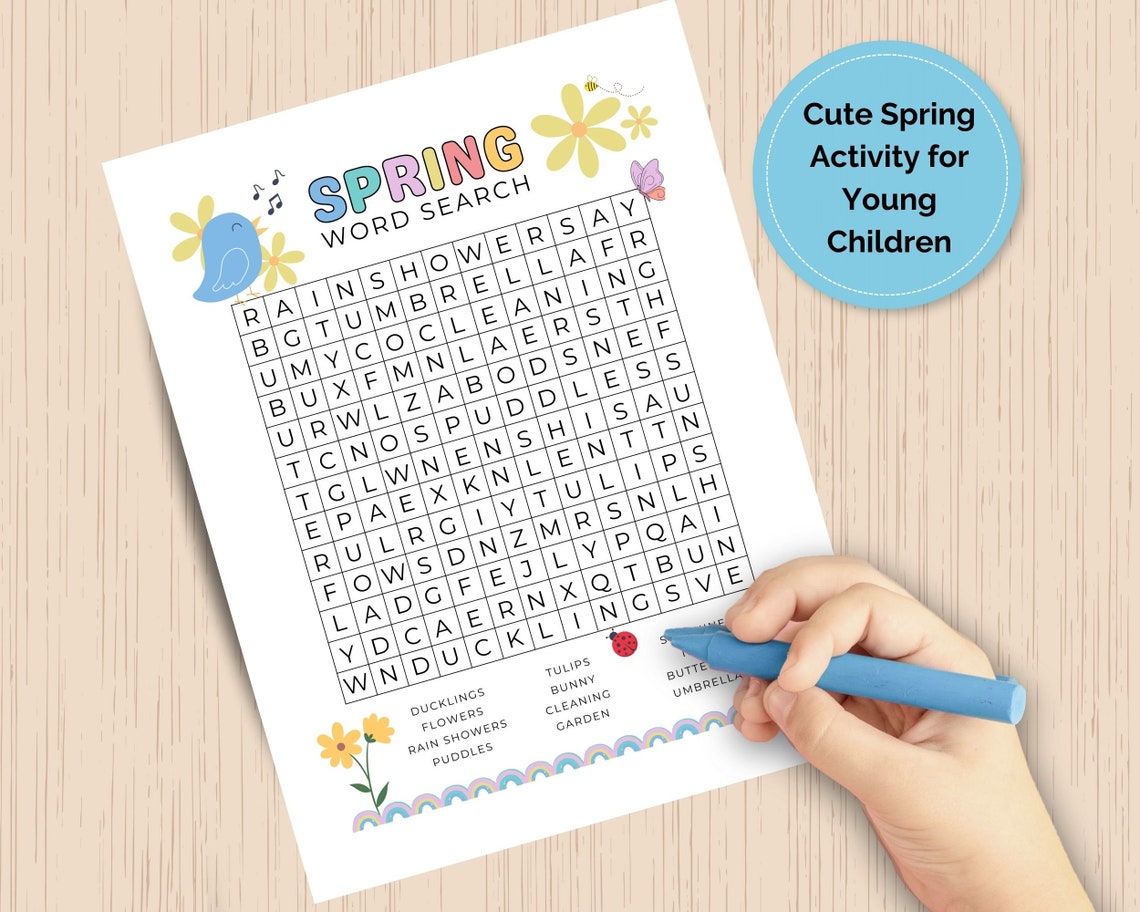 Preschool Spring Word Search | Printable Spring Activity for Kids ...
