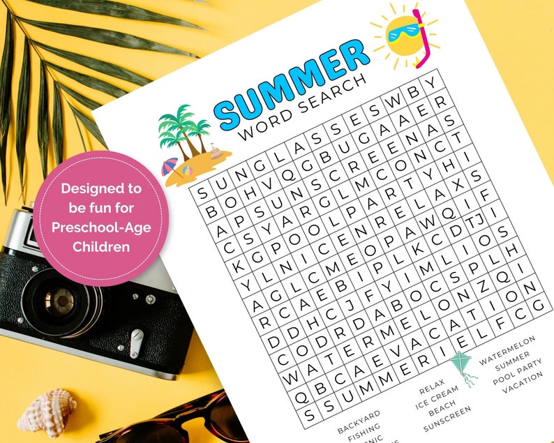 Summer Printable Word Search | Printable Preschool Classroom Activity ...
