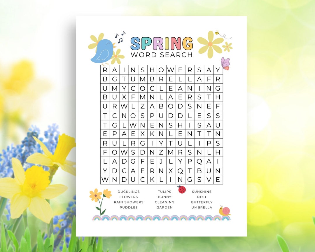 Preschool Spring Word Search | Printable Spring Activity for Kids ...
