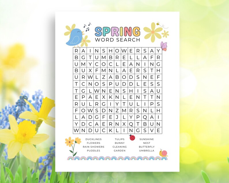 Preschool Spring Word Search | Printable Spring Activity for Kids ...