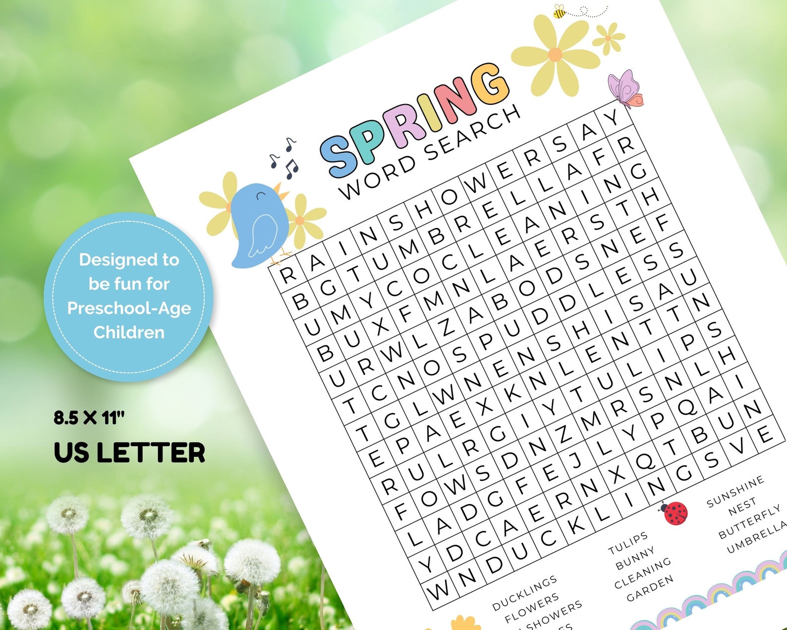 Preschool Spring Word Search | Printable Spring Activity for Kids ...