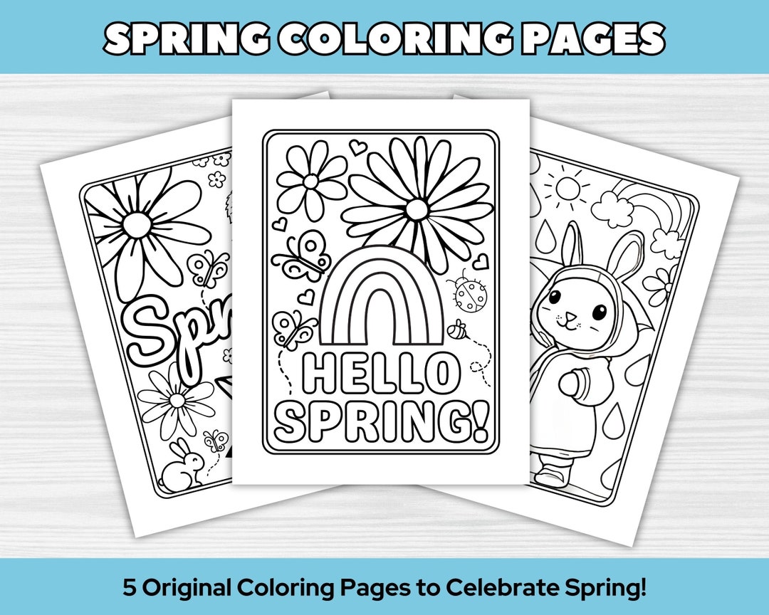 Hello Spring Coloring Pages | Printable Spring Coloring Page for Kids ...