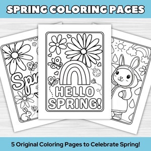 Hello Spring Coloring Pages | Printable Spring Coloring Page for Kids ...