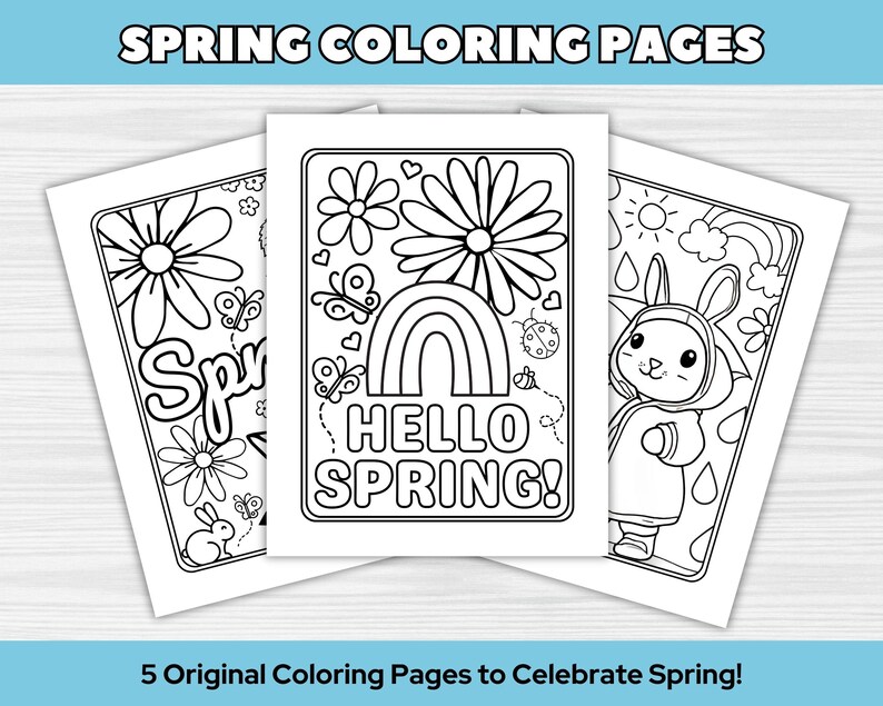 Hello Spring Coloring Pages | Printable Spring Coloring Page for Kids ...