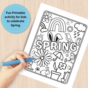 Hello Spring Coloring Pages | Printable Spring Coloring Page for Kids ...