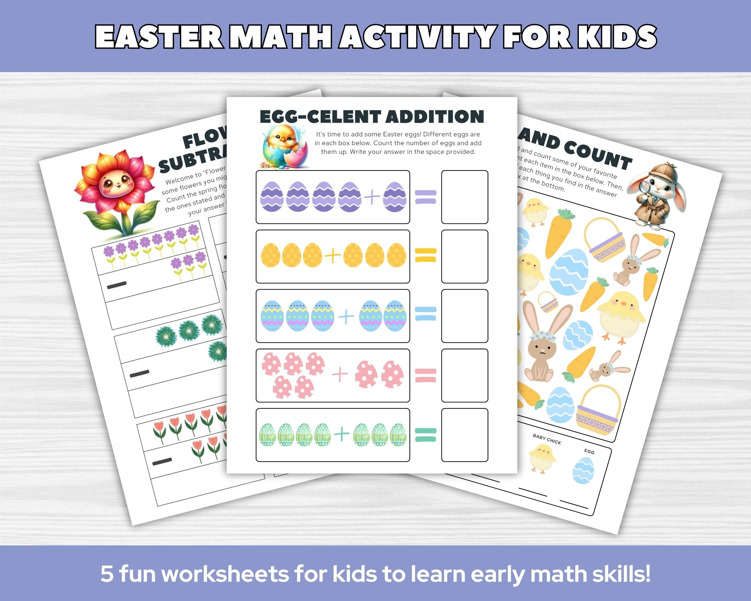 Preschool Easter Math Activity | Kids Printable Activity Sheets ...