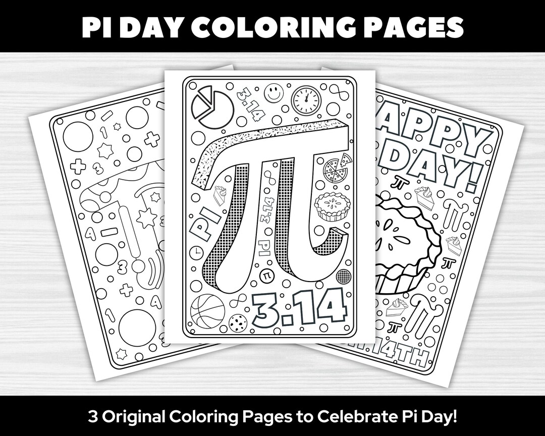 Pi Day Coloring Pages, Printable Math Activity for Kids, Fun Pi Day ...