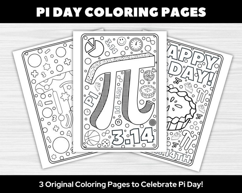 Pi Day Coloring Pages, Printable Math Activity for Kids, Fun Pi Day ...
