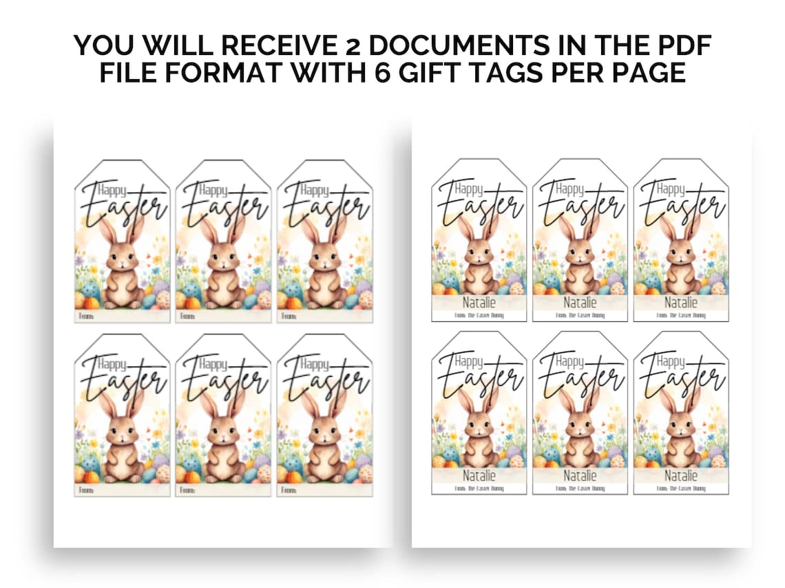 Editable Easter Basket Tag Printable Easter Basket Name Tag Easter Tag ...