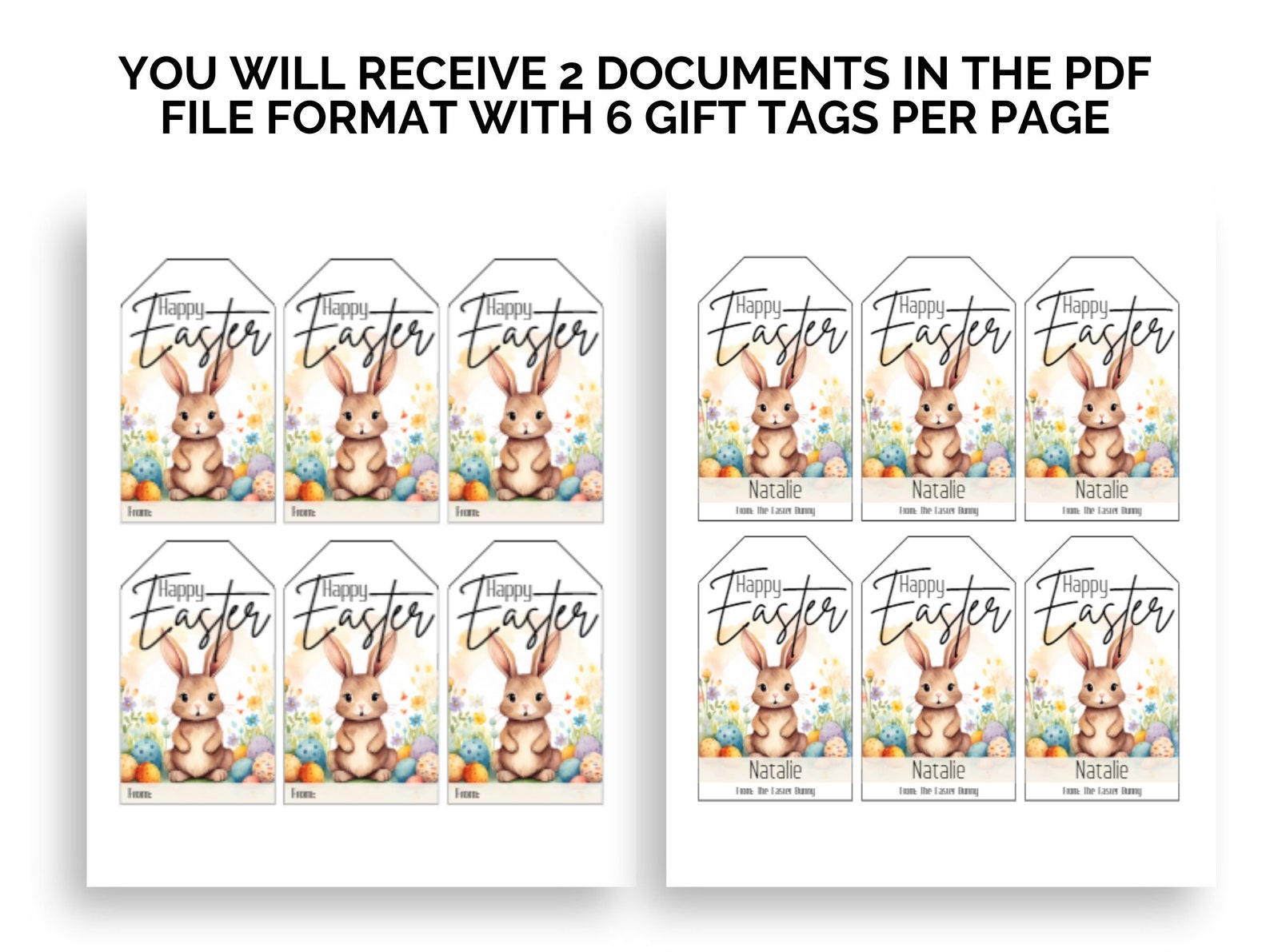 Editable Easter Basket Tag Printable Easter Basket Name Tag Easter Tag ...