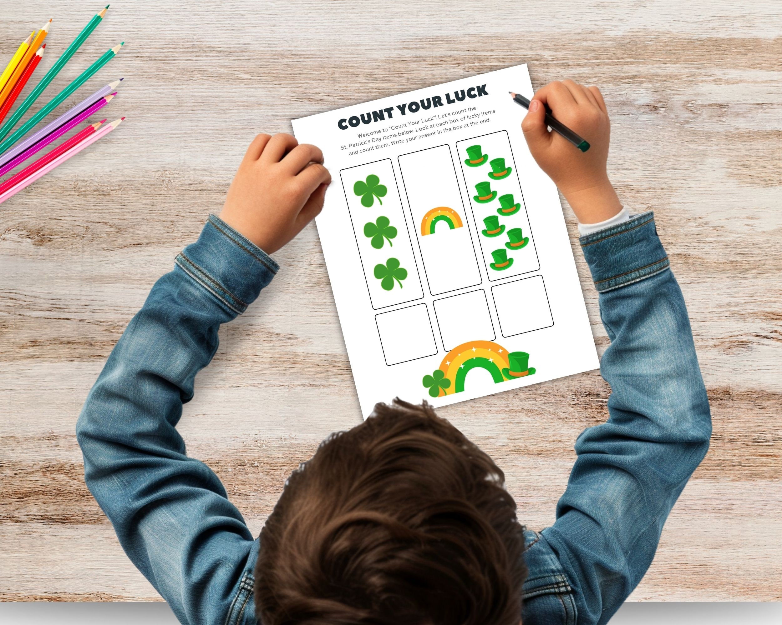 Preschool Printable Math Activity for St. Patrick's Day Learn to Count ...