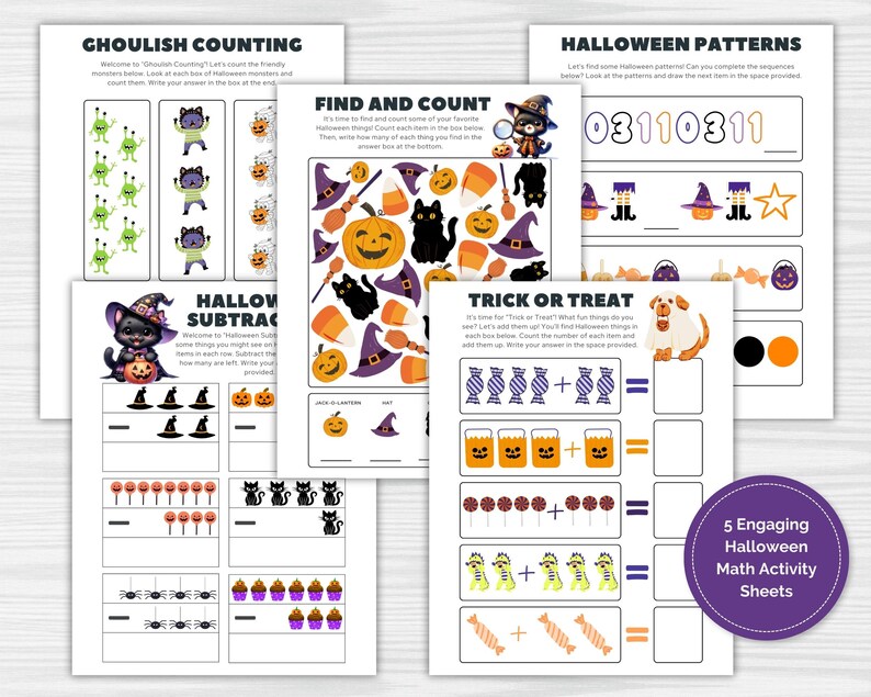 Preschool Halloween Math Worksheets | Early Math Printable Activity ...