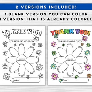 Teacher Appreciation Coloring Flower, Printable Gift for Teacher ...